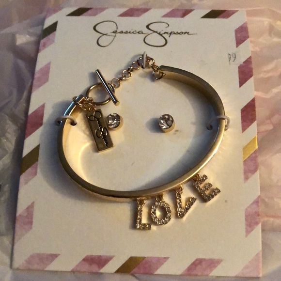 Jessica Simpson | Jewelry | New Jessica Simpson Love Bangle Earrings ...